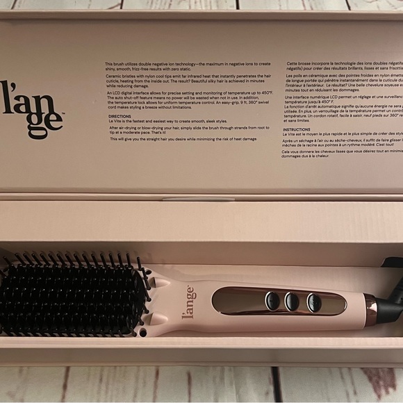 Lange | Hair | Lange Le Vite Hair Brush Straightener Pink Blush Lange ...